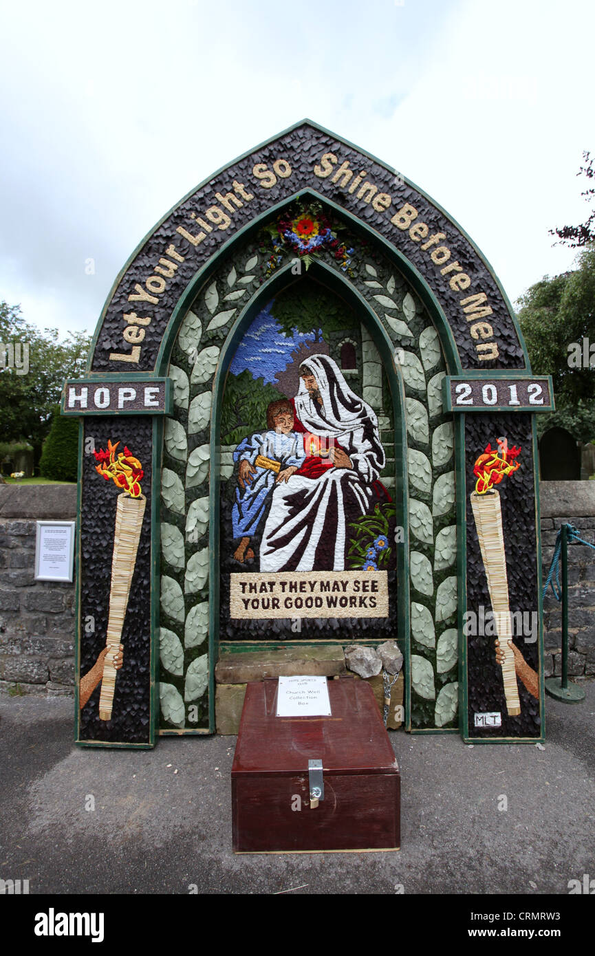 2012 Well Dressing in the Peak District Village of Hope Stock Photo - Alamy