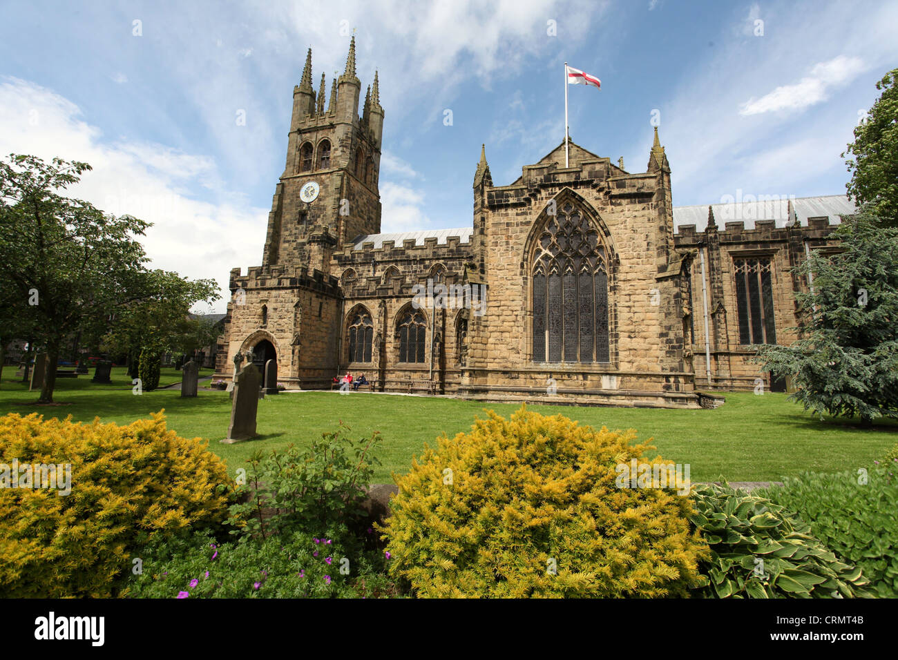 14th century Church of St John the Baptist in the Derbyshire Village of ...