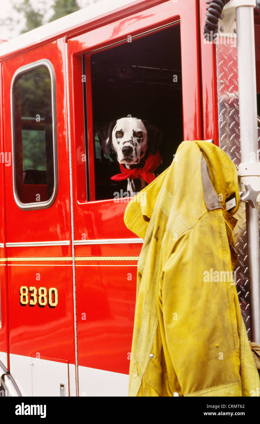 Firetruck in firehouse hi-res stock photography and images - Alamy
