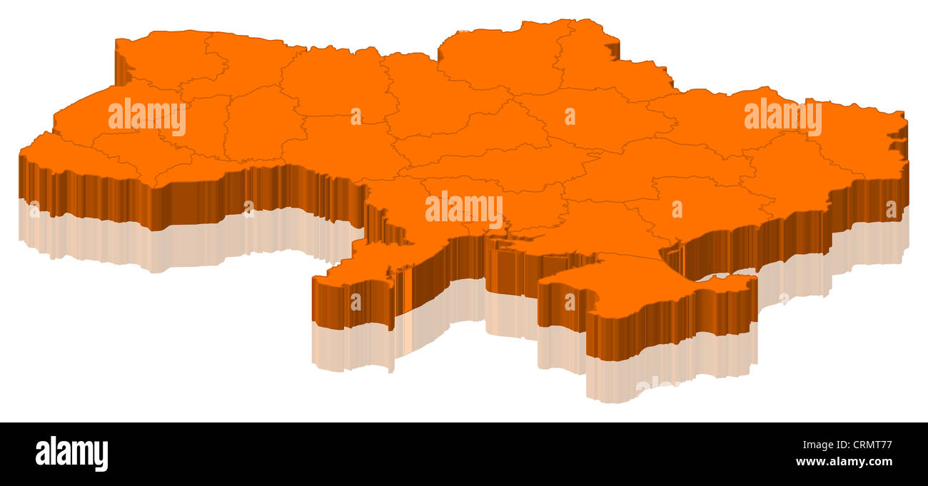 Political map of Ukraine with the several oblasts Stock Photo - Alamy