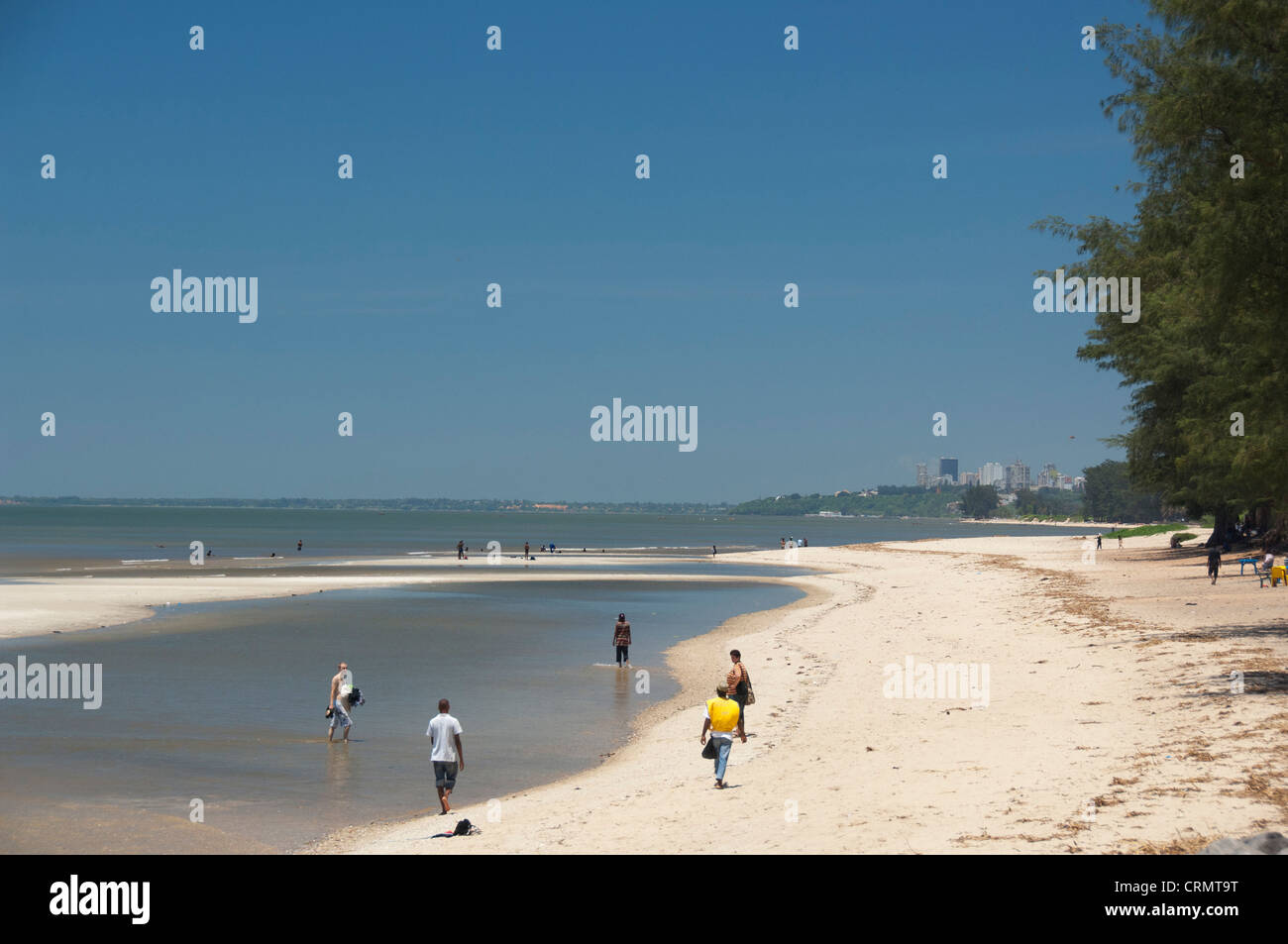 Africa, Mozambique, Maputo. Beach area along on Maputo Bay in the ...