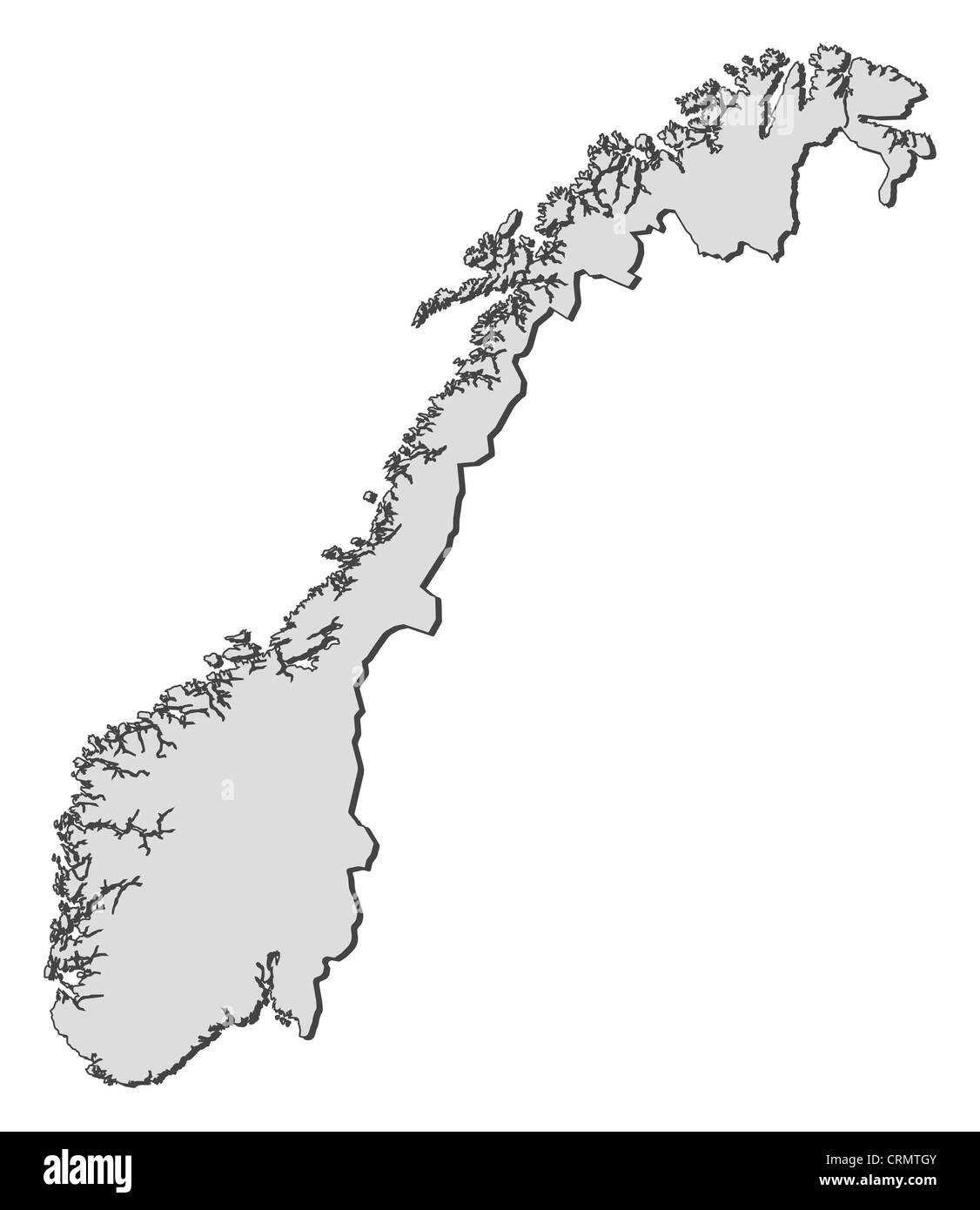 Political map of Norway with the several counties Stock Photo - Alamy