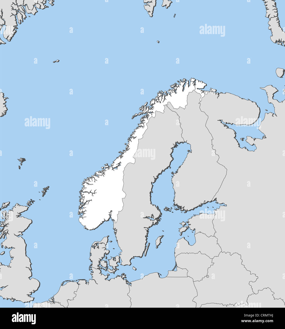 Political map of Norway with the several counties Stock Photo - Alamy