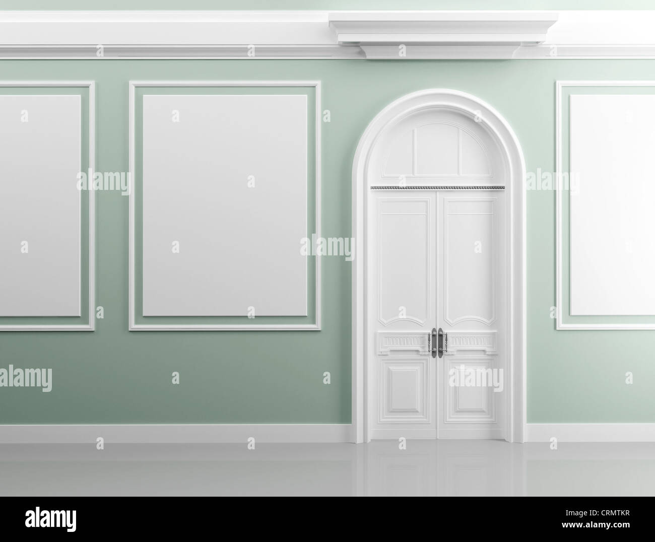 Classical architecture style interior background texture. Light green ...
