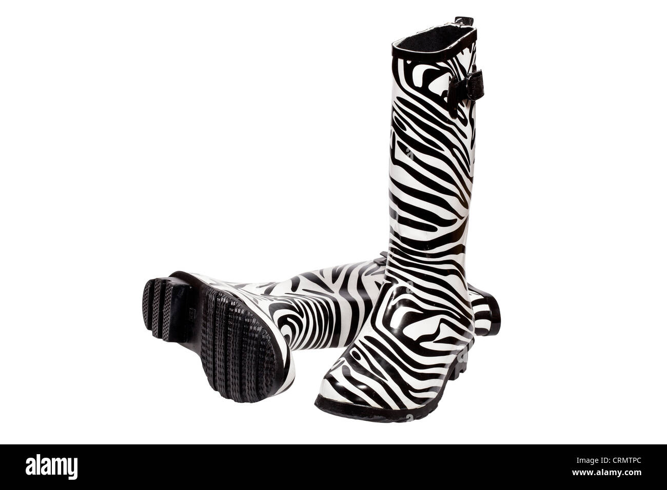 Zebra pattern rubber boots Stock Photo - Alamy