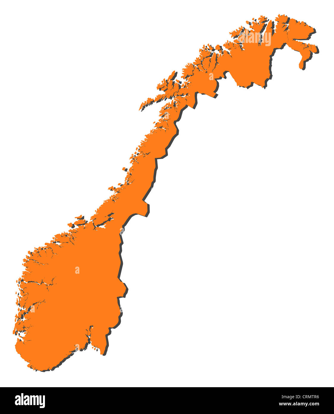 Political map of Norway with the several counties Stock Photo - Alamy