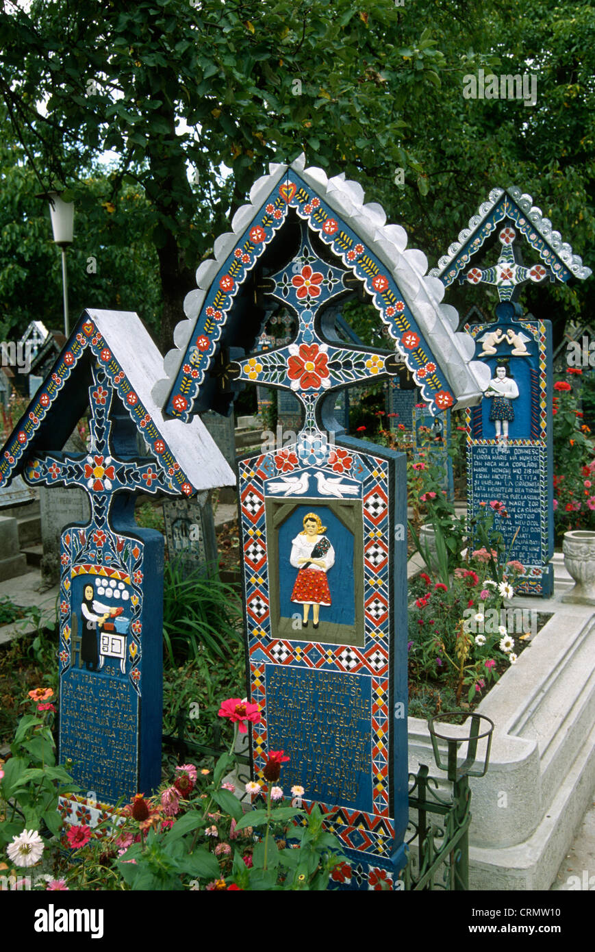Romania, Maramures, Sapanta, Merry Cemetery Stock Photo - Alamy