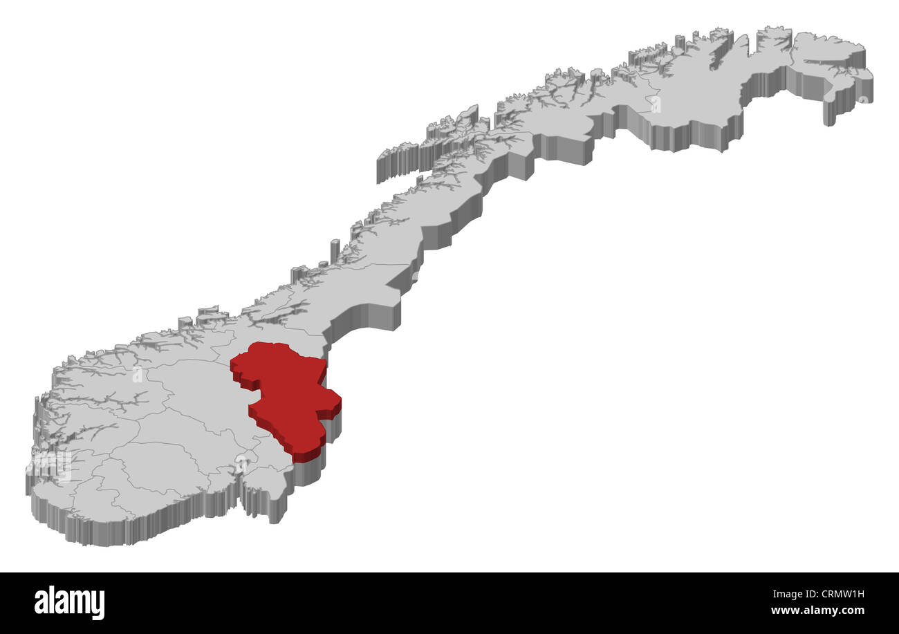 Political map of Norway with the several counties where Hedmark is ...