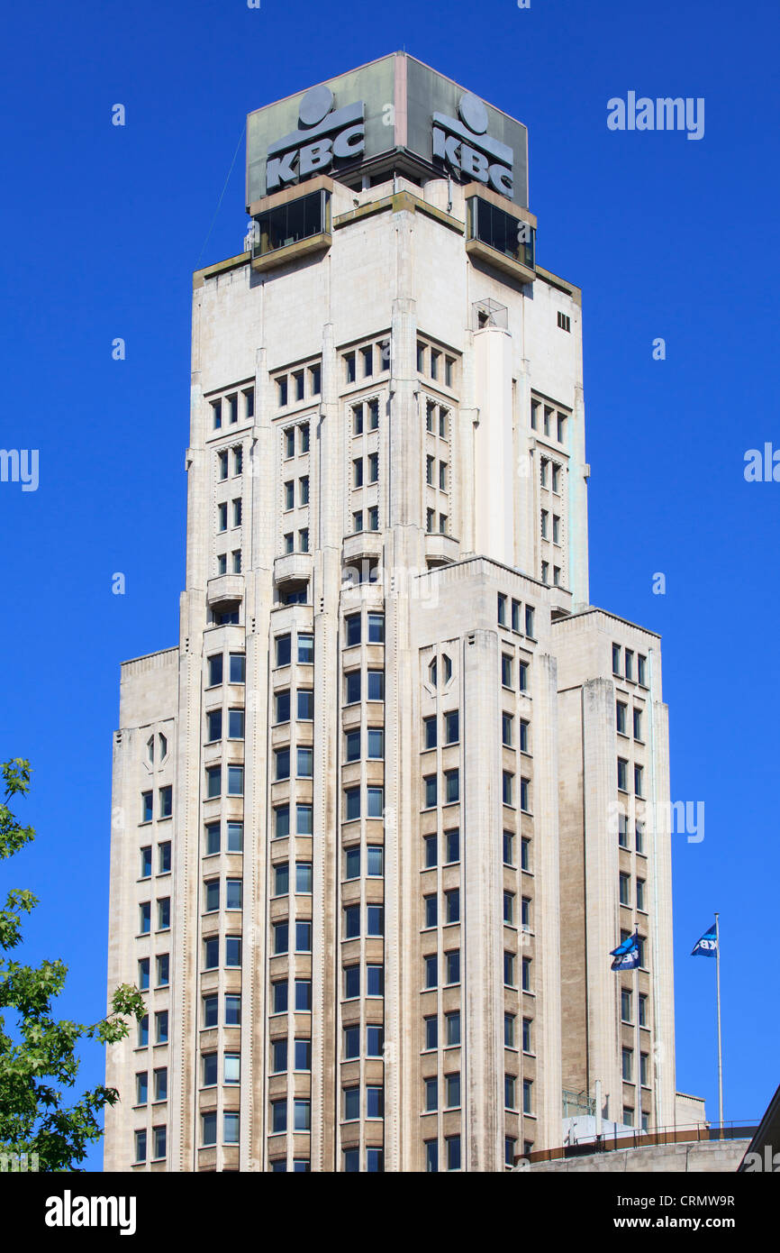 The KBC Tower (Europe's tallest skyscraper until 1952) in Antwerp ...