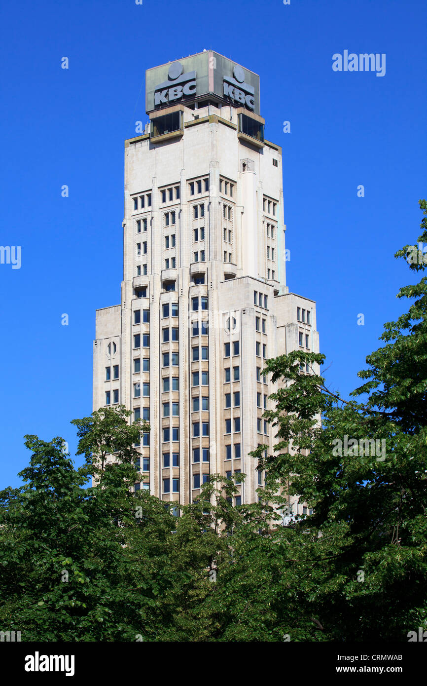 The KBC Tower (Europe's tallest skyscraper until 1952) in Antwerp ...