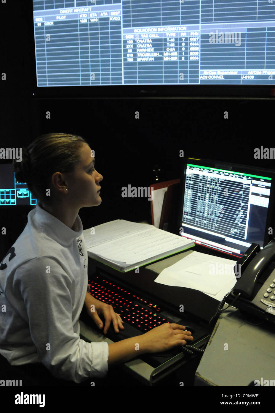 U s navy uss george h w bush sailor air traffic control hi-res stock ...