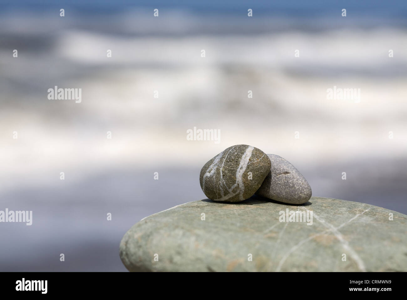 Stone composition on the beach Stock Photo - Alamy
