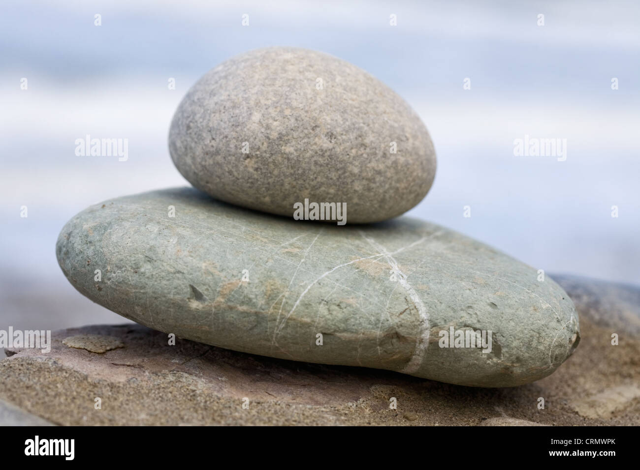 Stone composition on the beach Stock Photo - Alamy