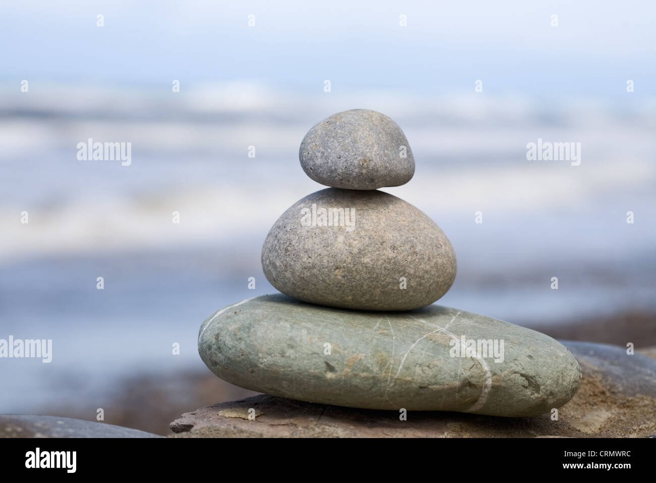 Stone composition on the beach Stock Photo - Alamy