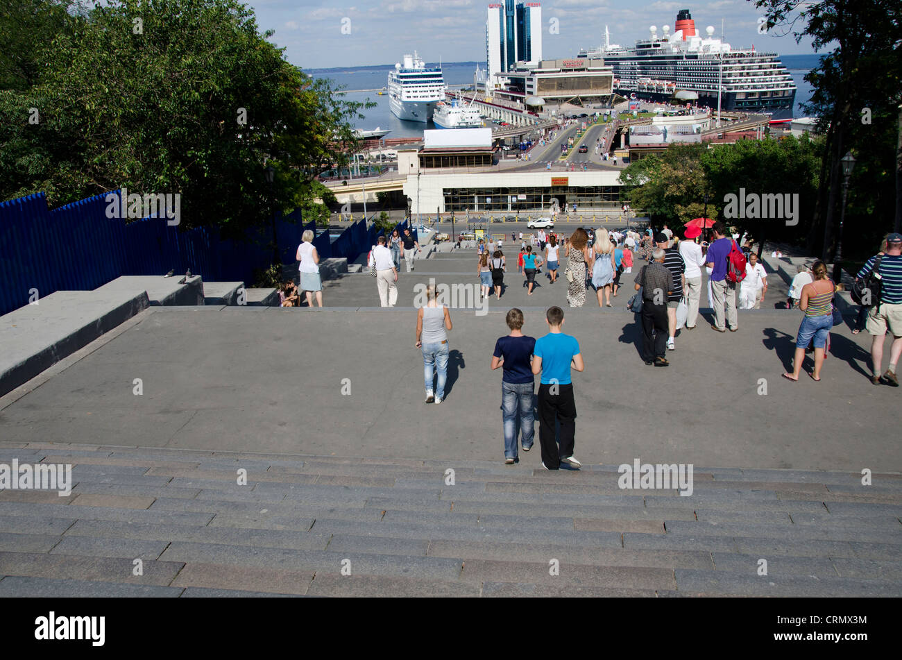 Ukraine, Odessa. Potemkin Steps, looking down the 192 steps from ...