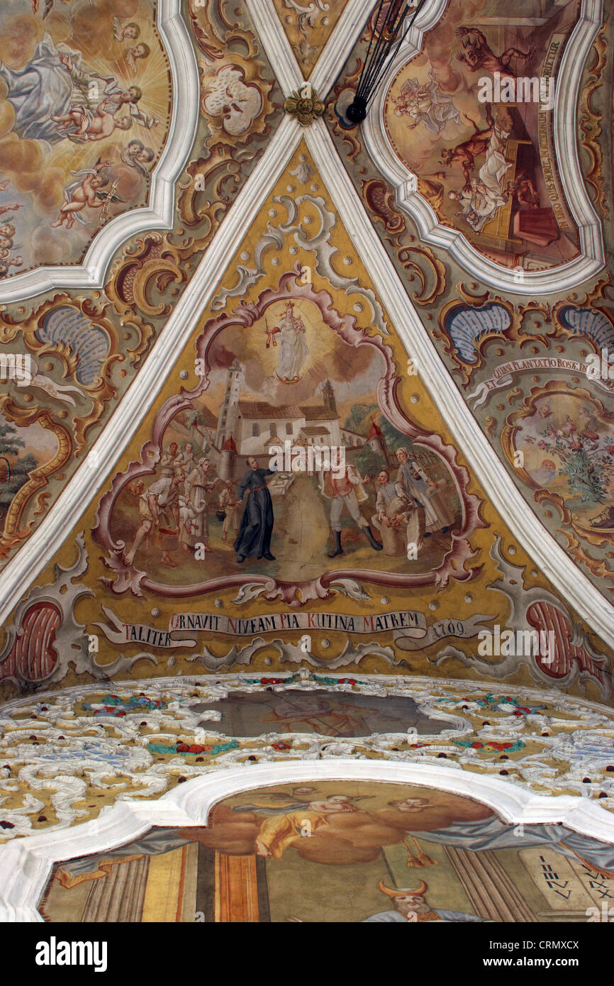 Fresco painting on the ceiling of the church Stock Photo - Alamy