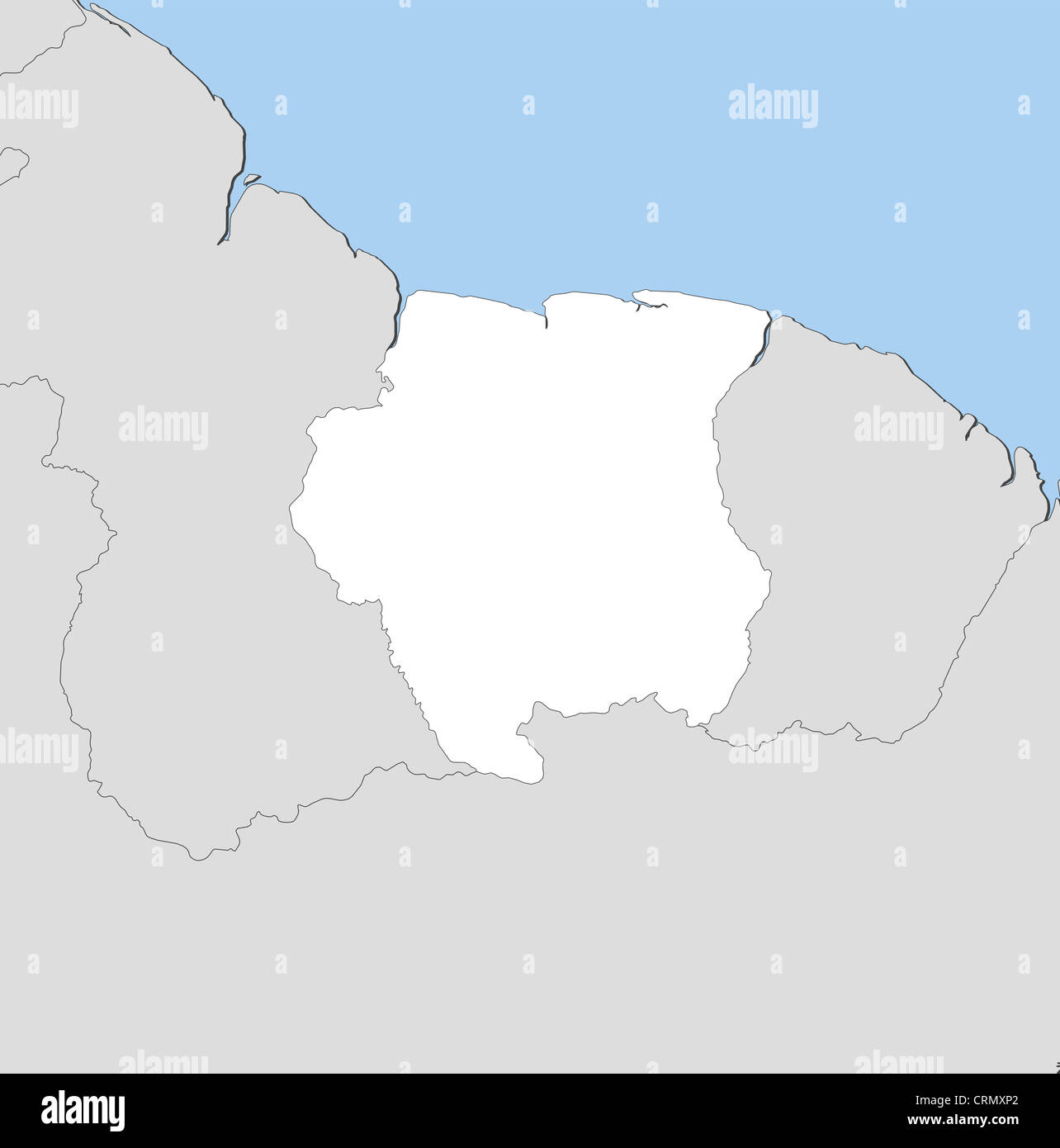 Political map of Suriname with the several districts Stock Photo - Alamy