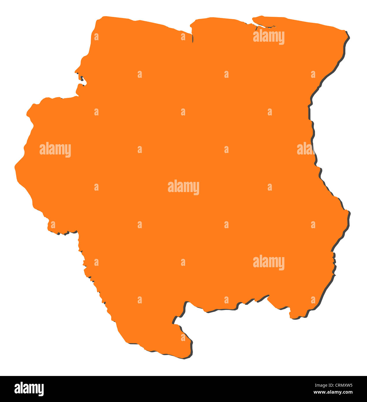 Political map of Suriname with the several districts Stock Photo - Alamy