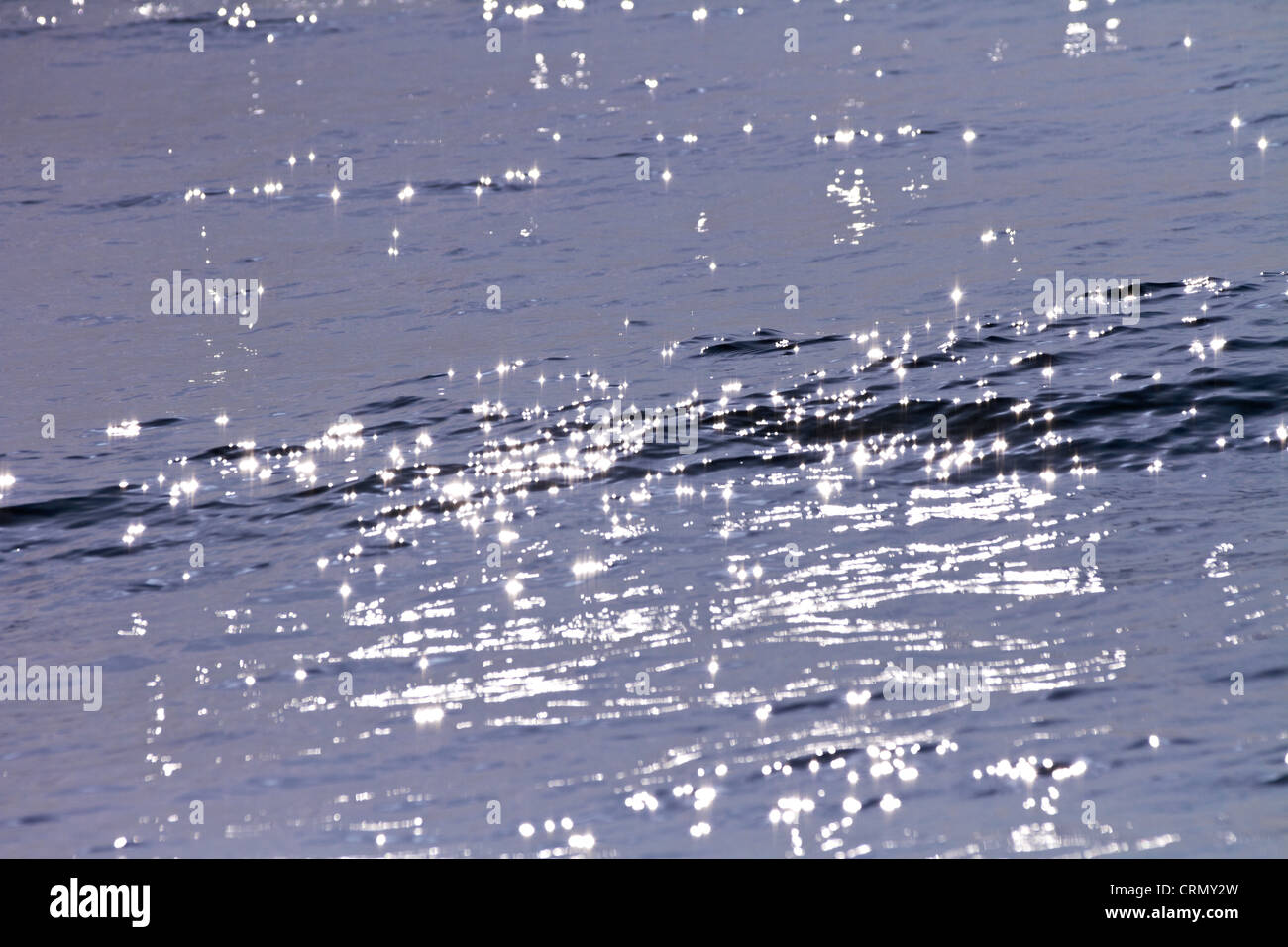 Ocean water ripples surface in back lighting as background Stock Photo ...