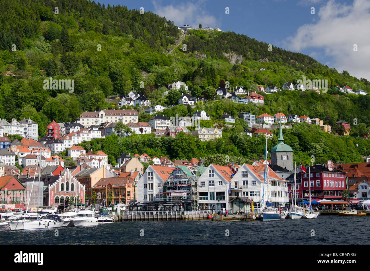 Norway, Bergen. Downtown old Hanseatic historic area of Bryggen, UNESCO ...