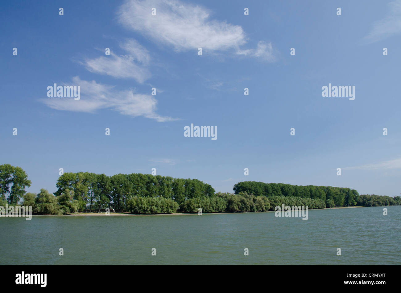 Romania, Dobrudgea region, Tulcea, Danube Delta. Sulina channel lined ...