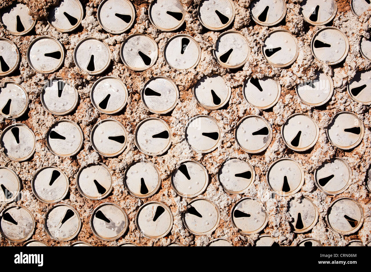 Old beer cans used to build a wall as a background texture Stock Photo ...
