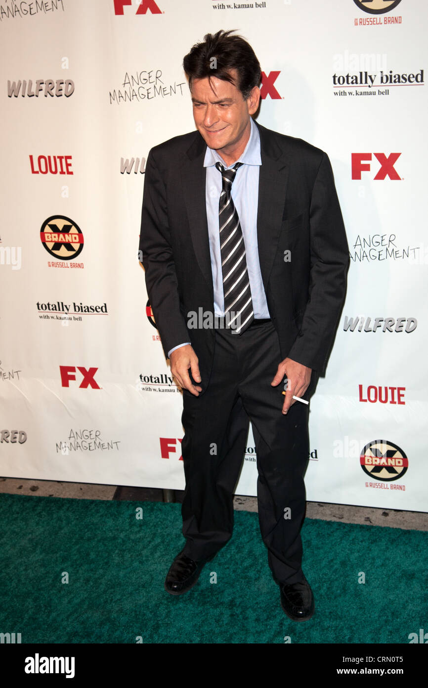 Charlie Sheen arrives at FX Summer Comedies party at Lure on June 26 ...