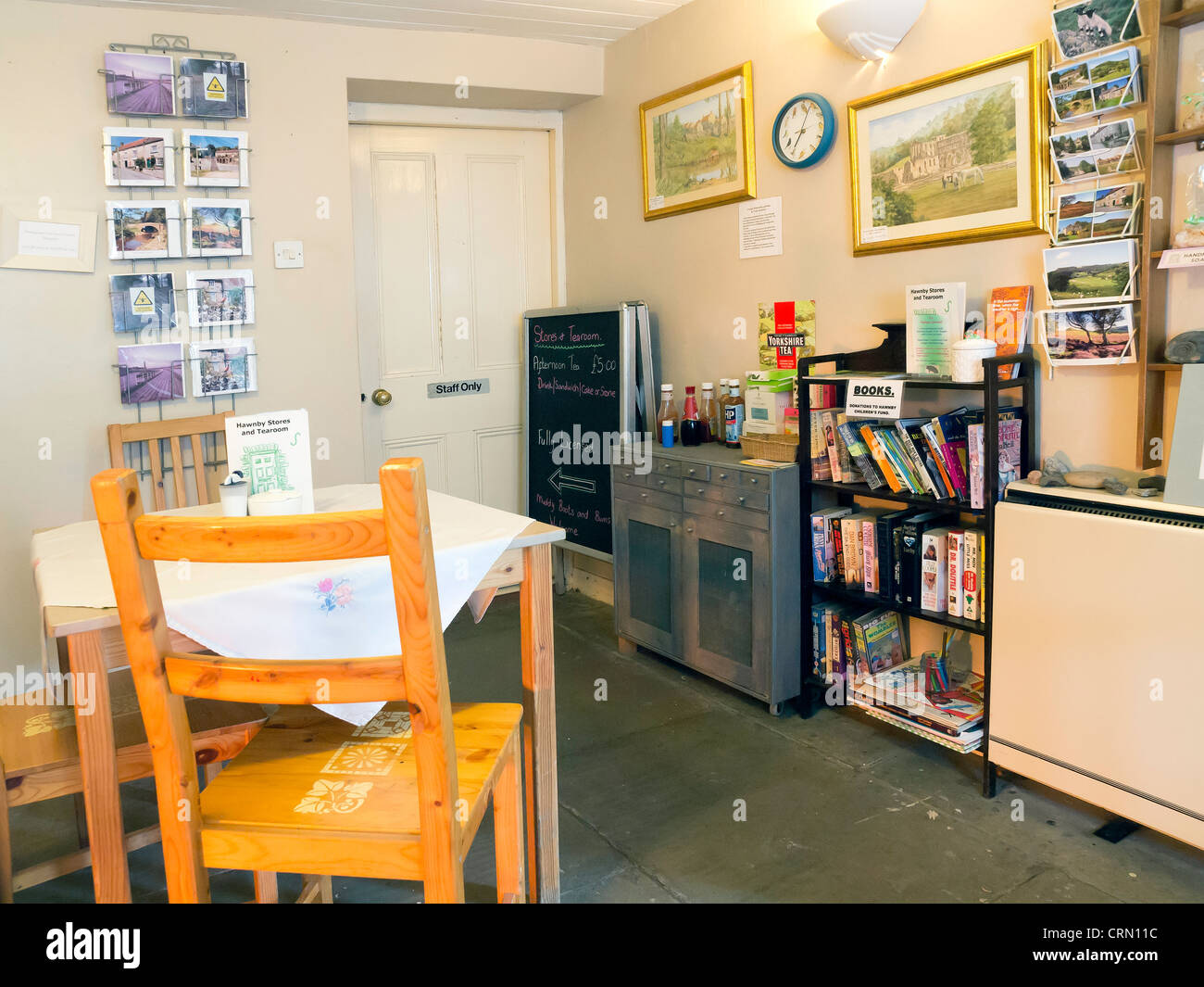 Interior of a small old fashioned Tea Room in Hawnby North Yorkshire ...