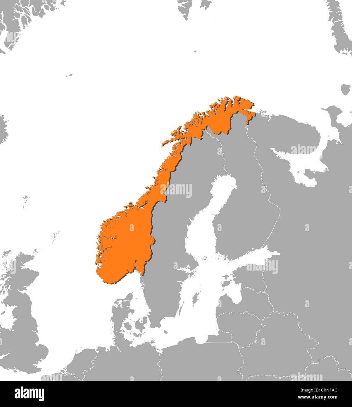 Political map of Norway with the several counties Stock Photo - Alamy