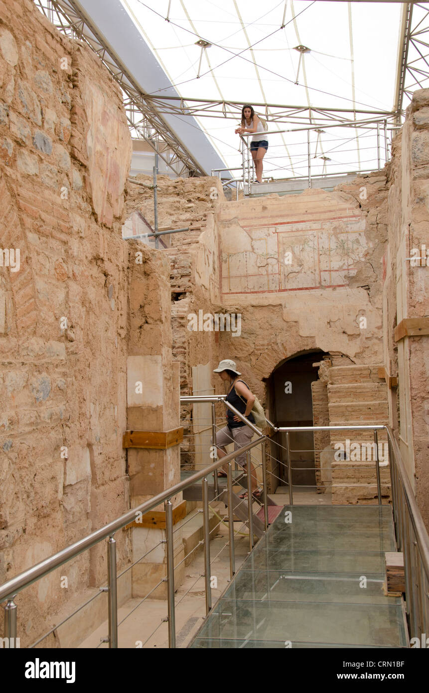 Turkey, Ephesus, Terrace Houses. Ancient Roman villas once inhabited by ...