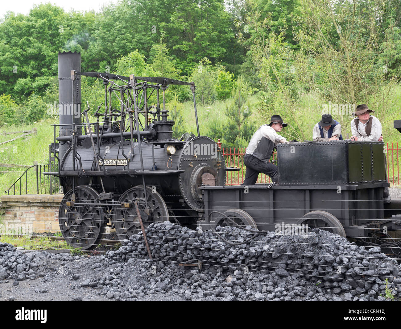 Working replica of steam locomotive Locomotion No.1 on the Pockerly ...