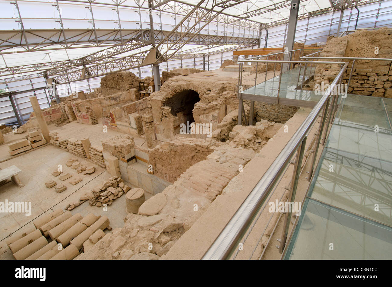 Turkey, Ephesus, Terrace Houses. Ancient Roman villas once inhabited by ...