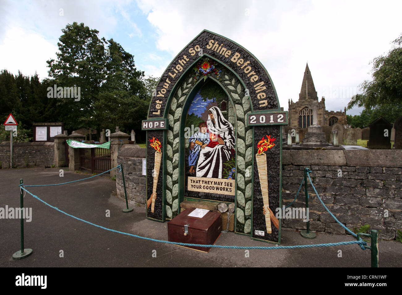 2012 Well Dressing in the Peak District Village of Hope Stock Photo - Alamy