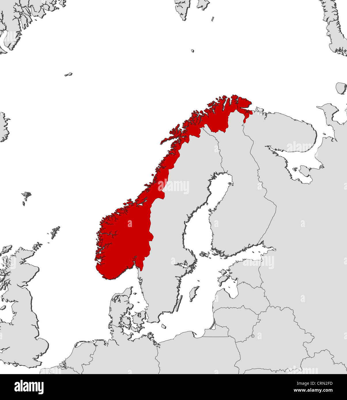 Political map of Norway with the several counties Stock Photo - Alamy