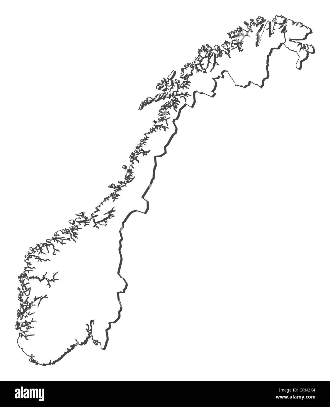 Political map of Norway with the several counties Stock Photo - Alamy