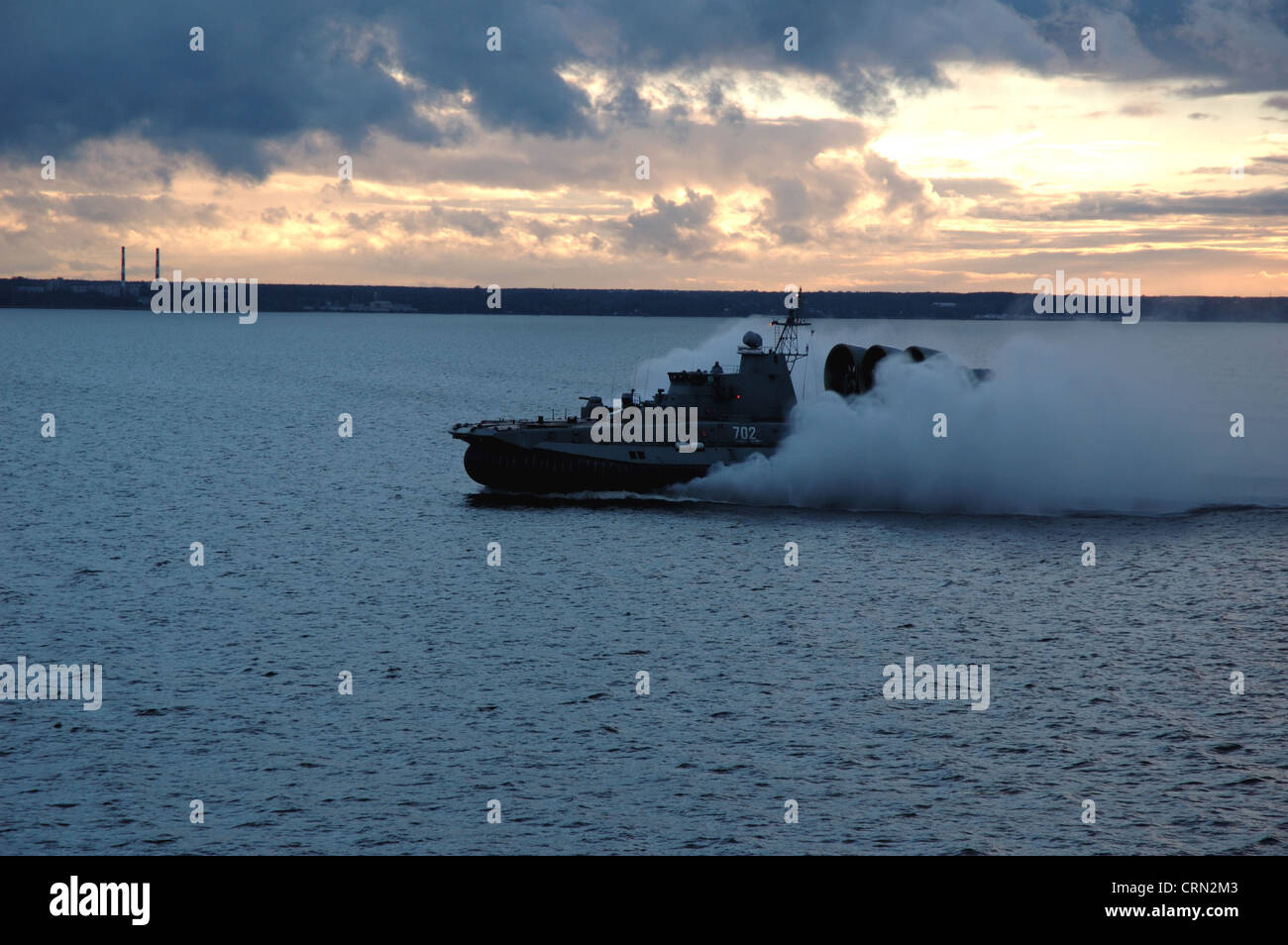 Russian Zubr class military hovercraft in St Petersburg harbour Stock ...