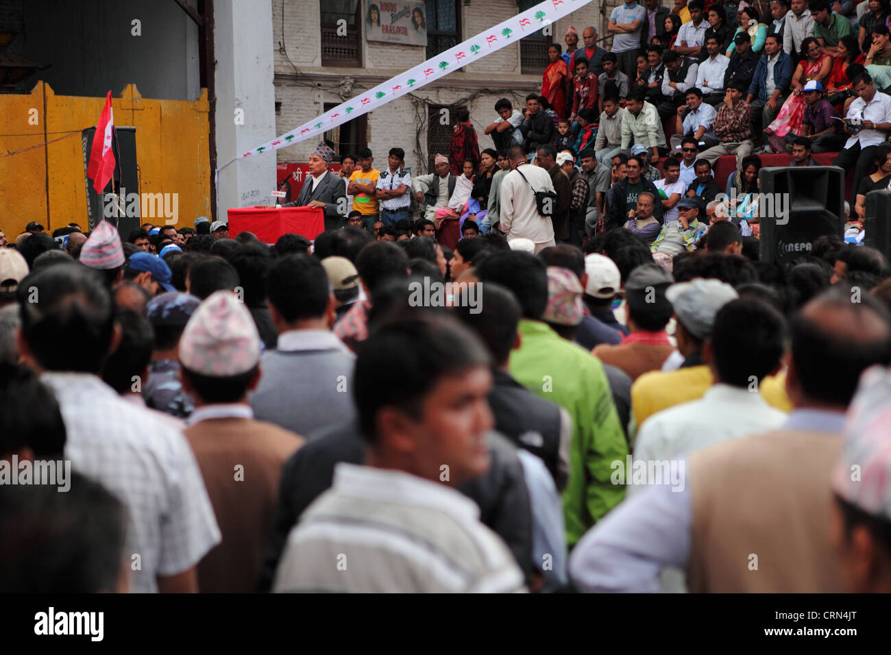 Political rally in Kathmandu Durbar Square. Nepal seeks a new ...