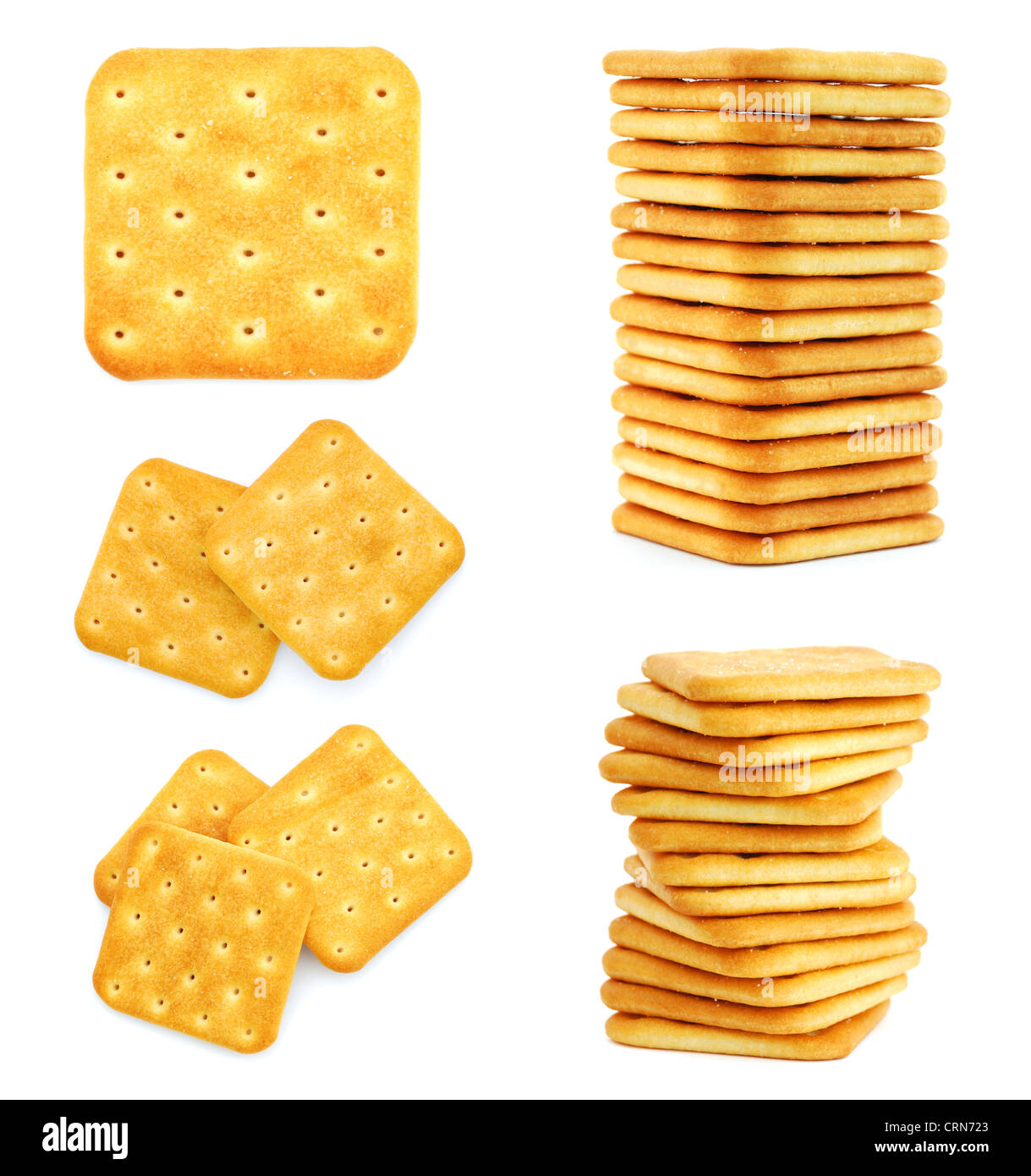 Set of images with crackers isolated on white background Stock Photo ...