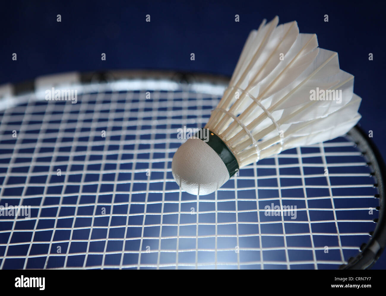 Badminton shuttlecock and racket Stock Photo - Alamy