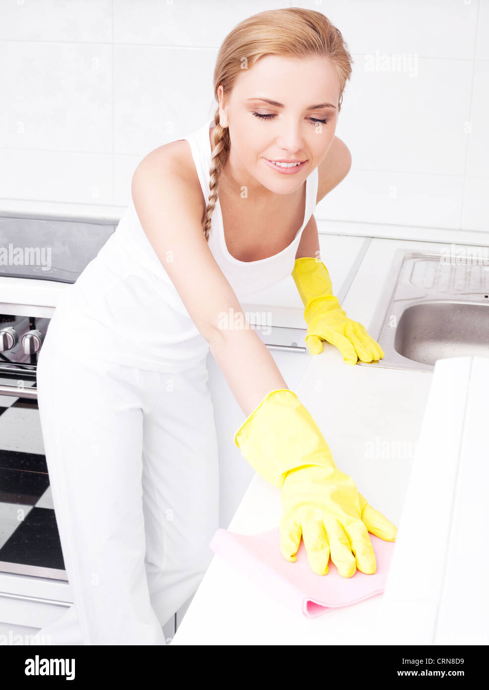 beautiful housewife at home Stock Photo - Alamy