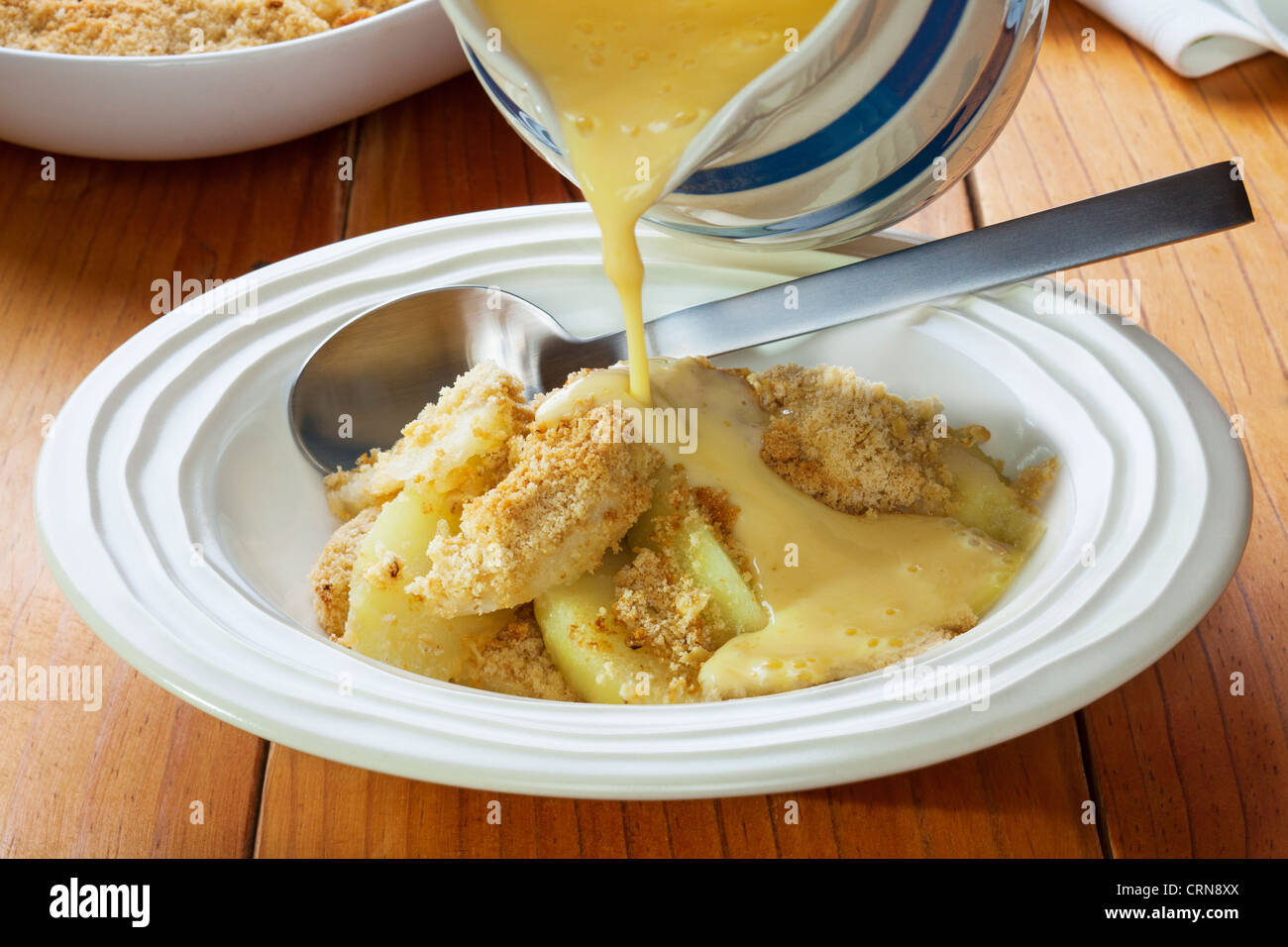 Apple Crumble And Custard Apple Crumble With Custard