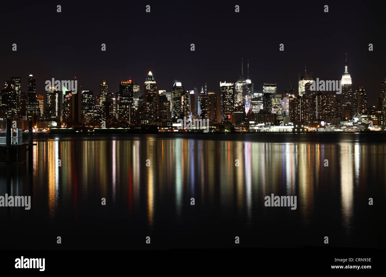 Midtown (West Side) Manhattan at night (panoramic photo Stock Photo - Alamy