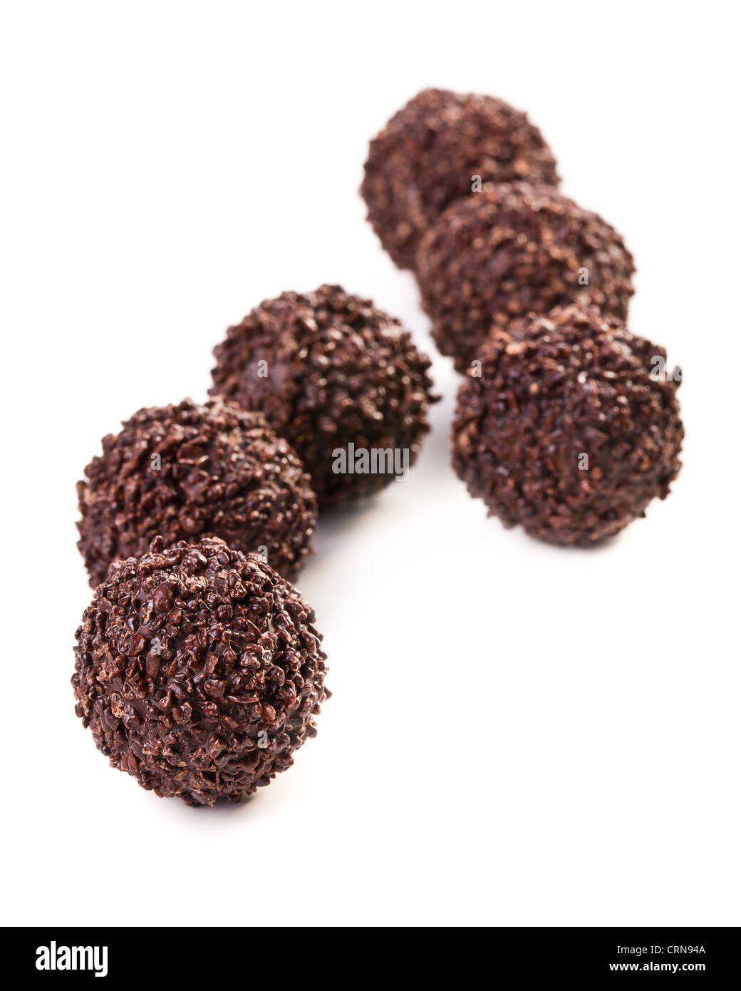 chocolate truffles on white background Stock Photo - Alamy