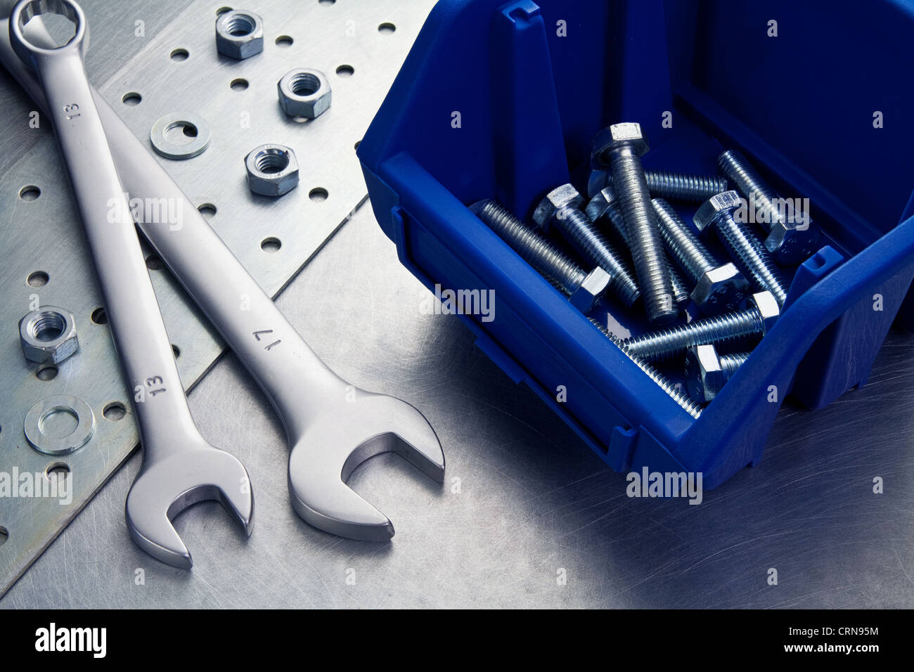Metal work tools, steel parts Stock Photo - Alamy