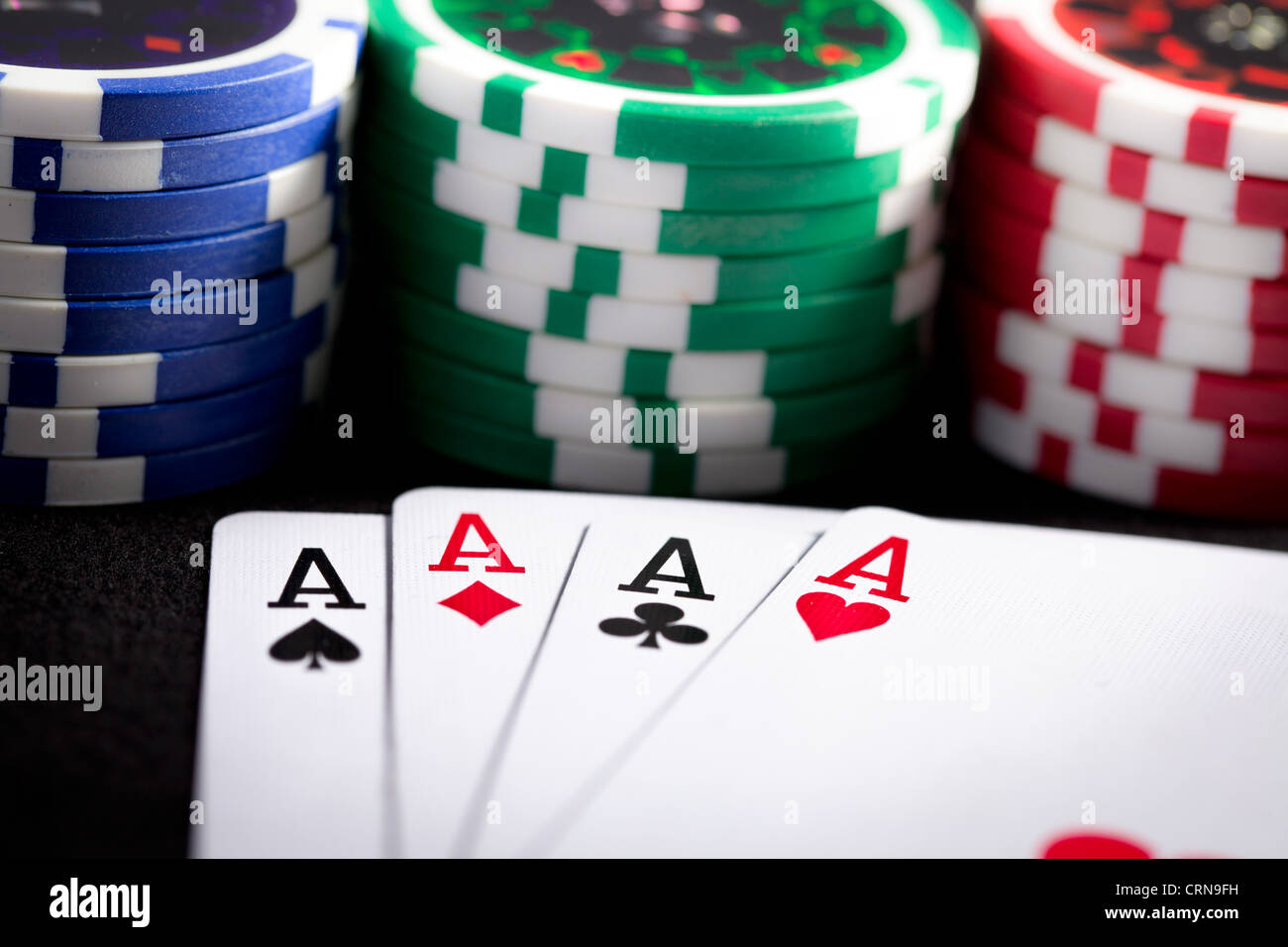 the playing cards and poker chips Stock Photo - Alamy