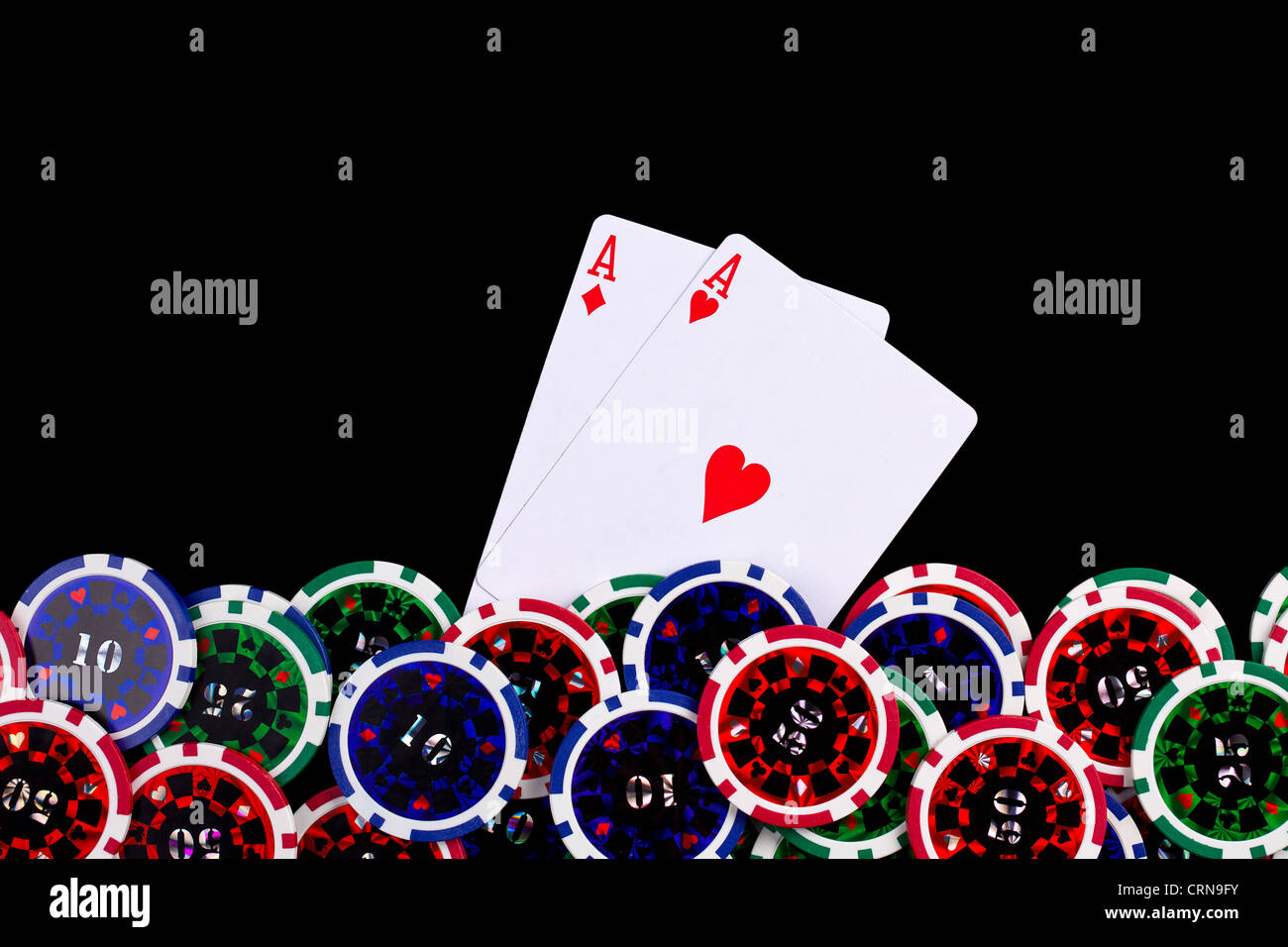 the playing cards and poker chips Stock Photo - Alamy