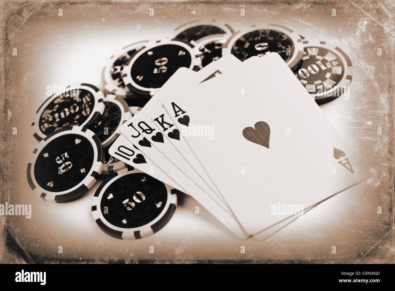 vintage poker concept Stock Photo - Alamy