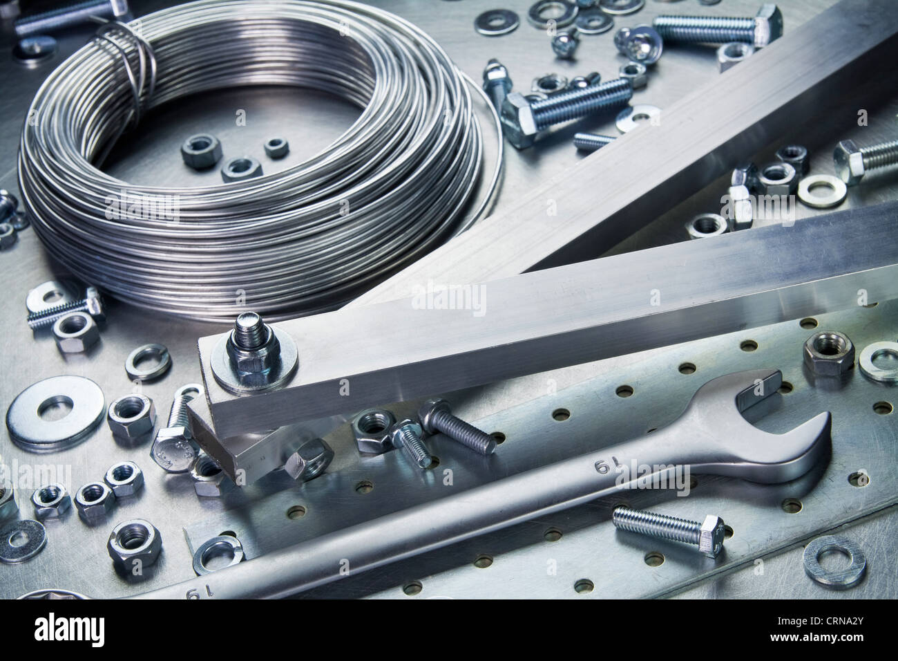 Metal work tools, steel parts Stock Photo - Alamy