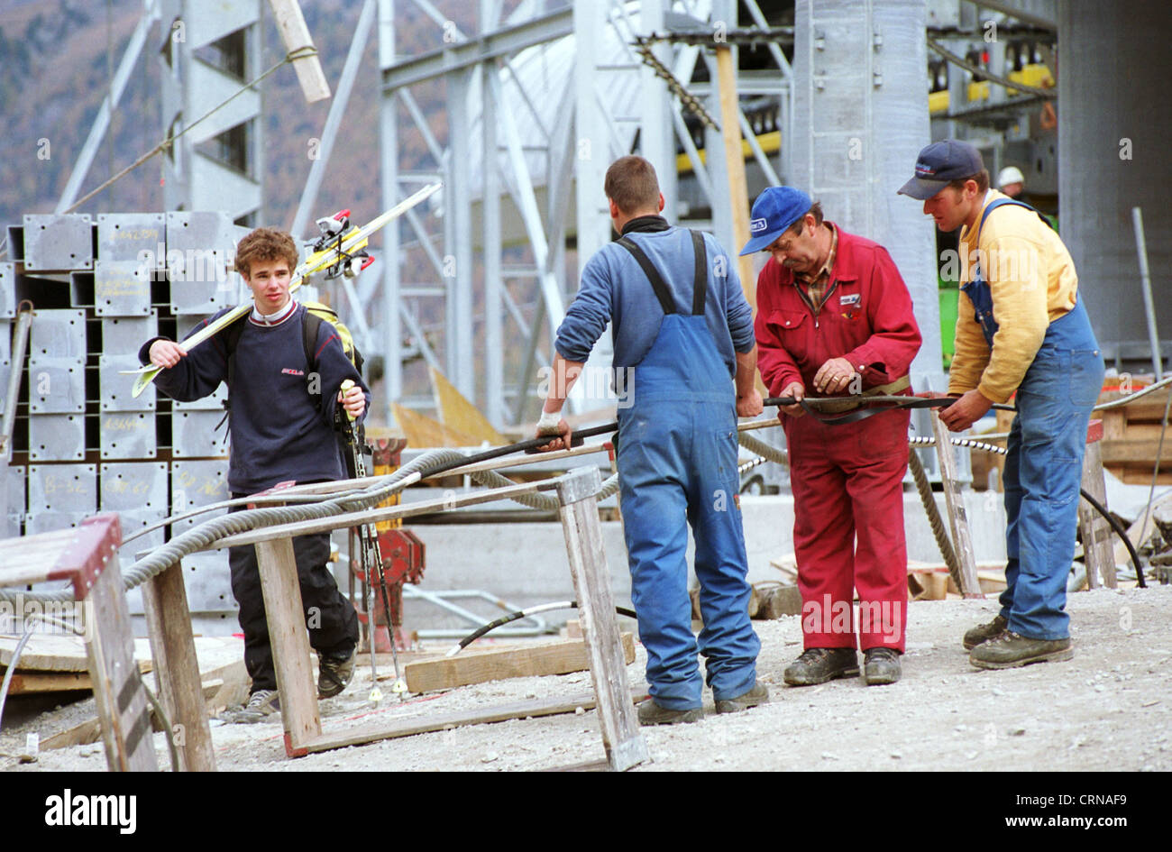 Construction of a cable car, Switzerland Stock Photo - Alamy