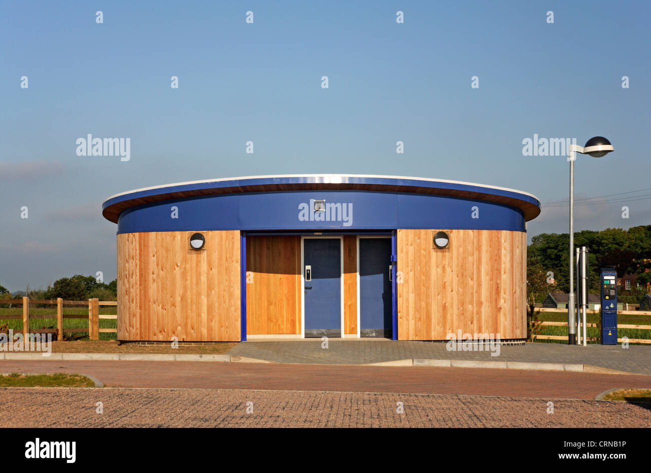 New public toilets on new parking and picnic area at the seaside ...